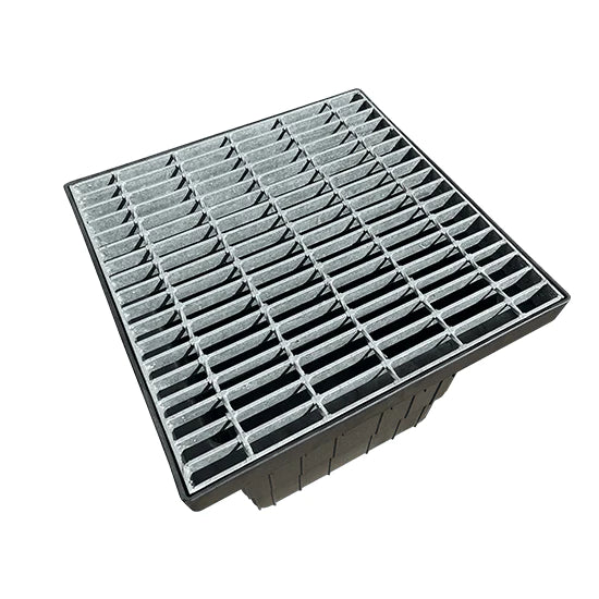 PLASTIC DRAINAGE PIT WITH GALVANISED GRATE