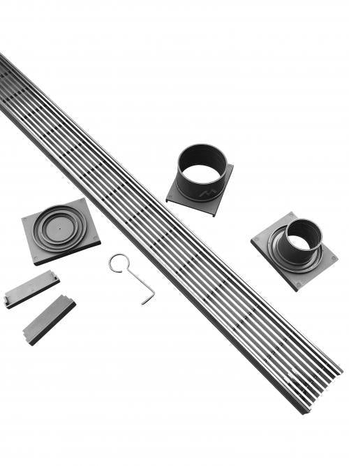 Plastic Shower Drain Kit + Heelguard Grate | Steel Builders